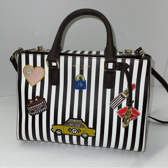henri bendel | Bags | Henri Bendel Centennial Stripe Turnlock Satchel ...